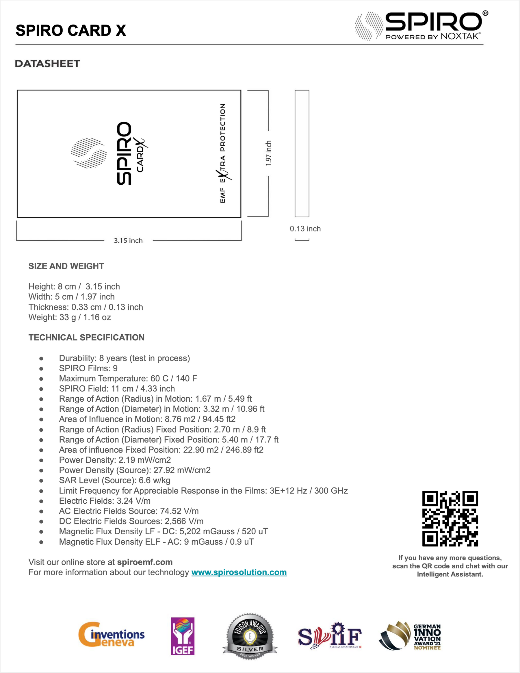 Advanced Electromagnetic Filter for Personal Use – SPIRO® CARD X ...